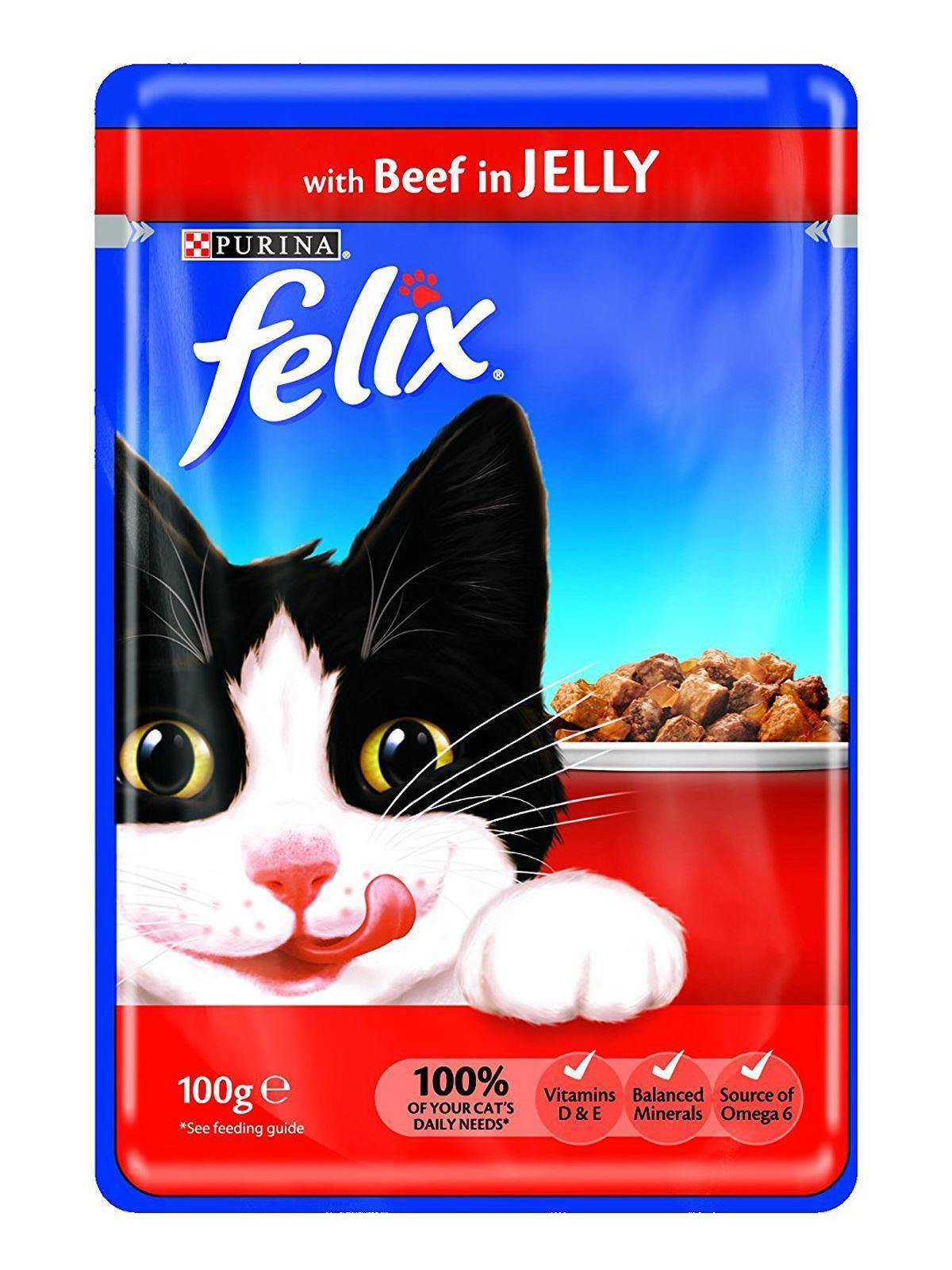 Felix Wet Cat Food Beef in Jelly Pouch 100g (Box of 20) – JMO Ventures